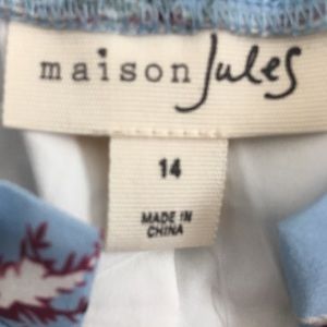 Maison Jules | Dresses | Maison Jules Blue Floral Off Shoulder Dress Sz ...